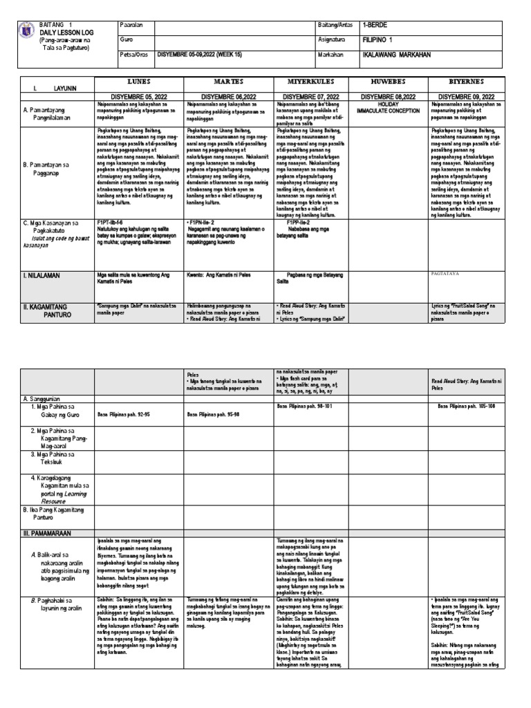 Week 15 Qtr 2 Filipino 1 Pdf