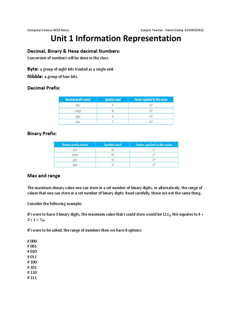 A Level CS CH 1 9618 | PDF | Data Compression | Image Resolution