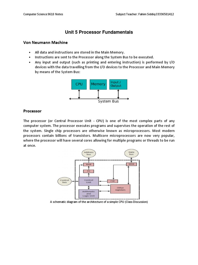 A Level CS CH 5 9618 | PDF | Central Processing Unit | Computer Data Storage
