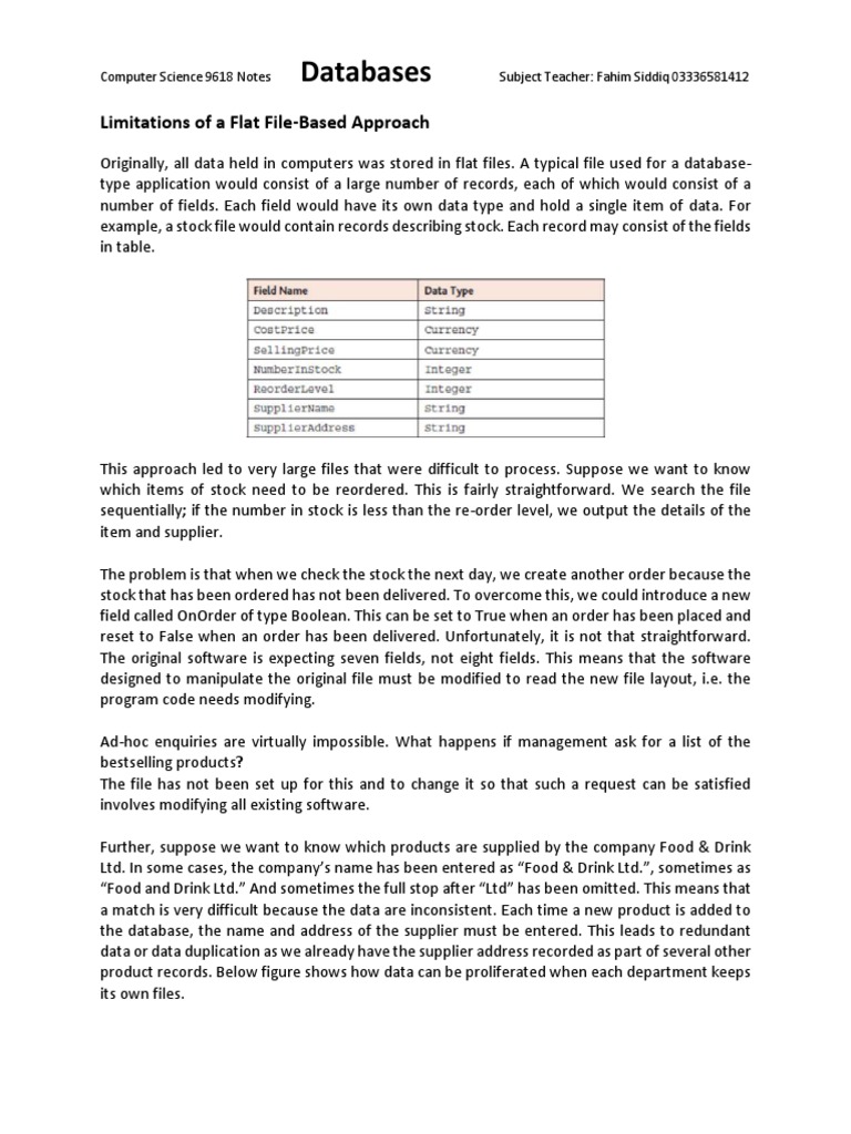 A Level CS CH 11 9618 | PDF | Databases | Database Index