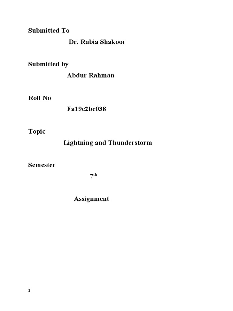 High Voltage Assignment And Presentation Pdf Lightning Atmosphere Of Earth 