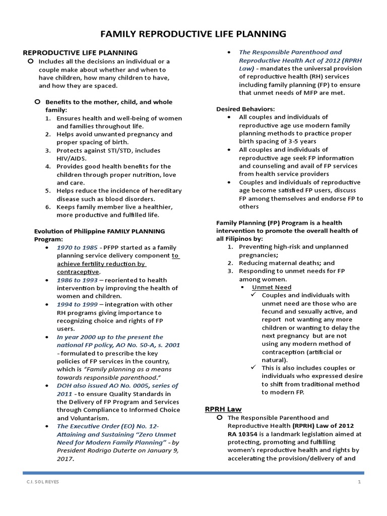 Family Reproductive Life Planning | PDF | Birth Control | Combined Oral ...