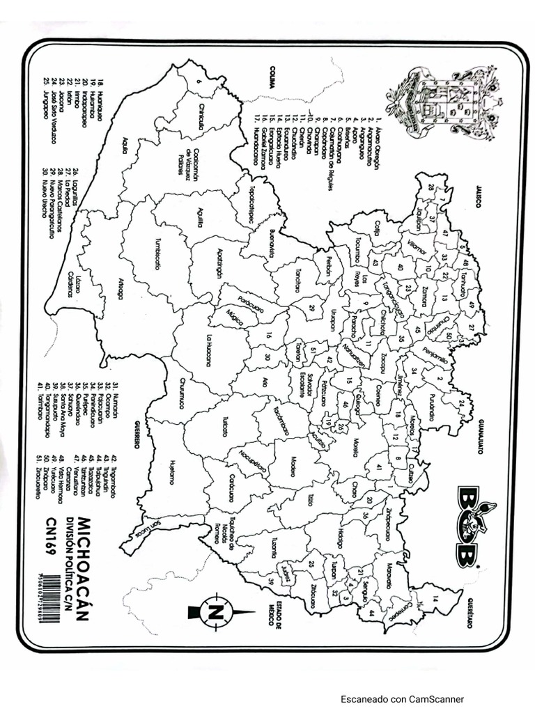 Mapa de Michoacán Con Nombres | PDF Mapa de Michoacán Con Nombres | PDF