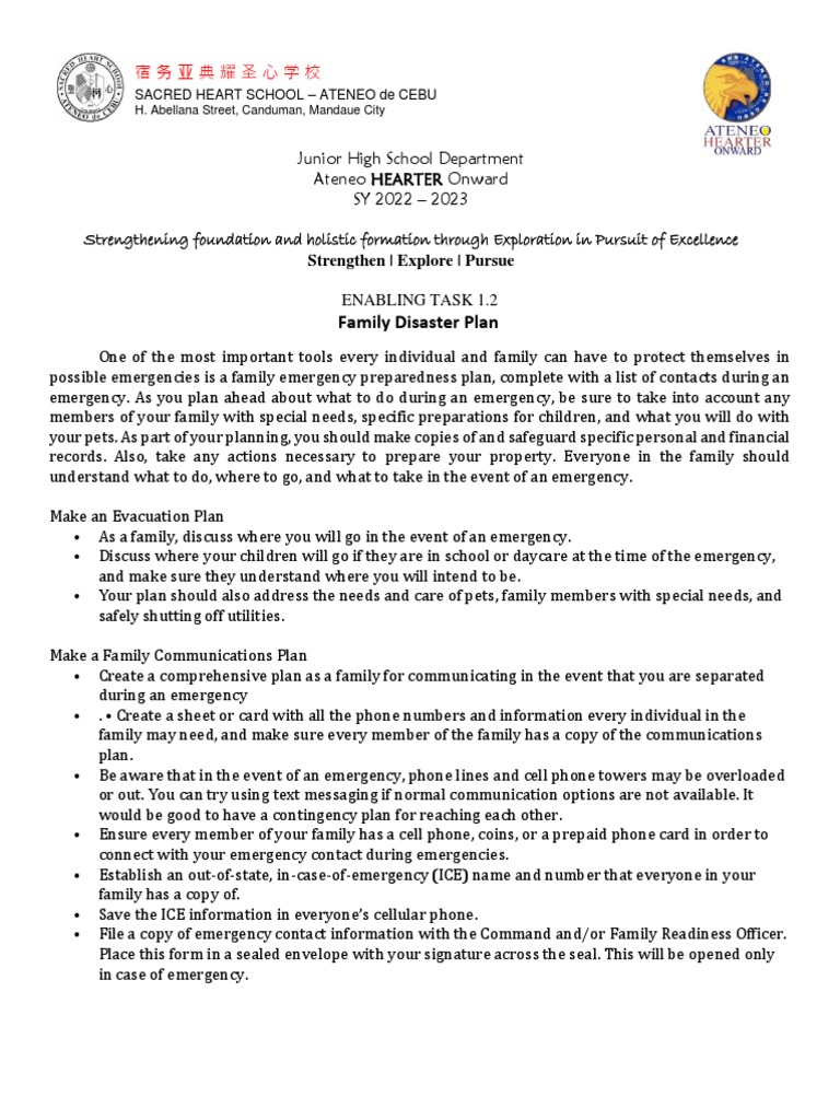 Mod 26 PT - Family Emergency Plan | PDF | Emergency Management | Emergency