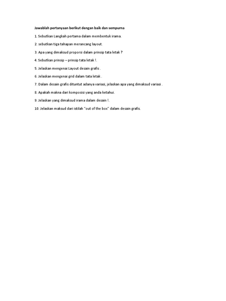 Soal Tata Letak Layout | PDF