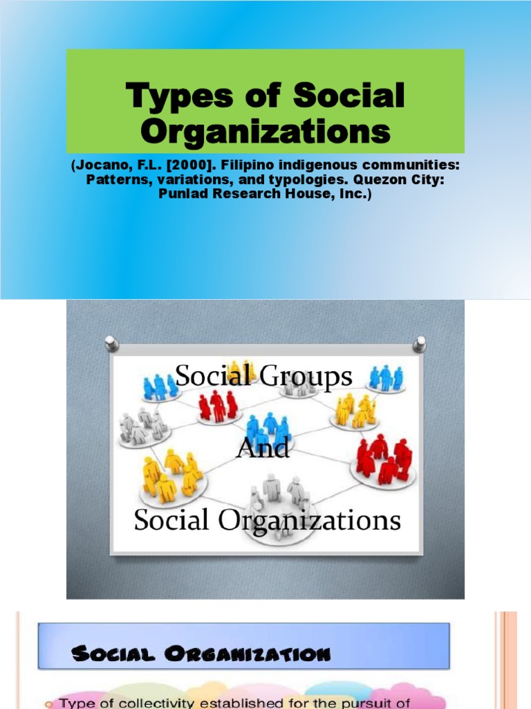 0 - Types of Social Organizations | PDF | Society | Social Stratification