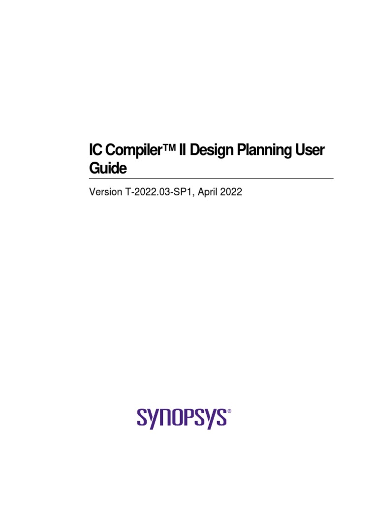 IC Compiler™ II Design Planning User Guide | PDF | License | Free Software