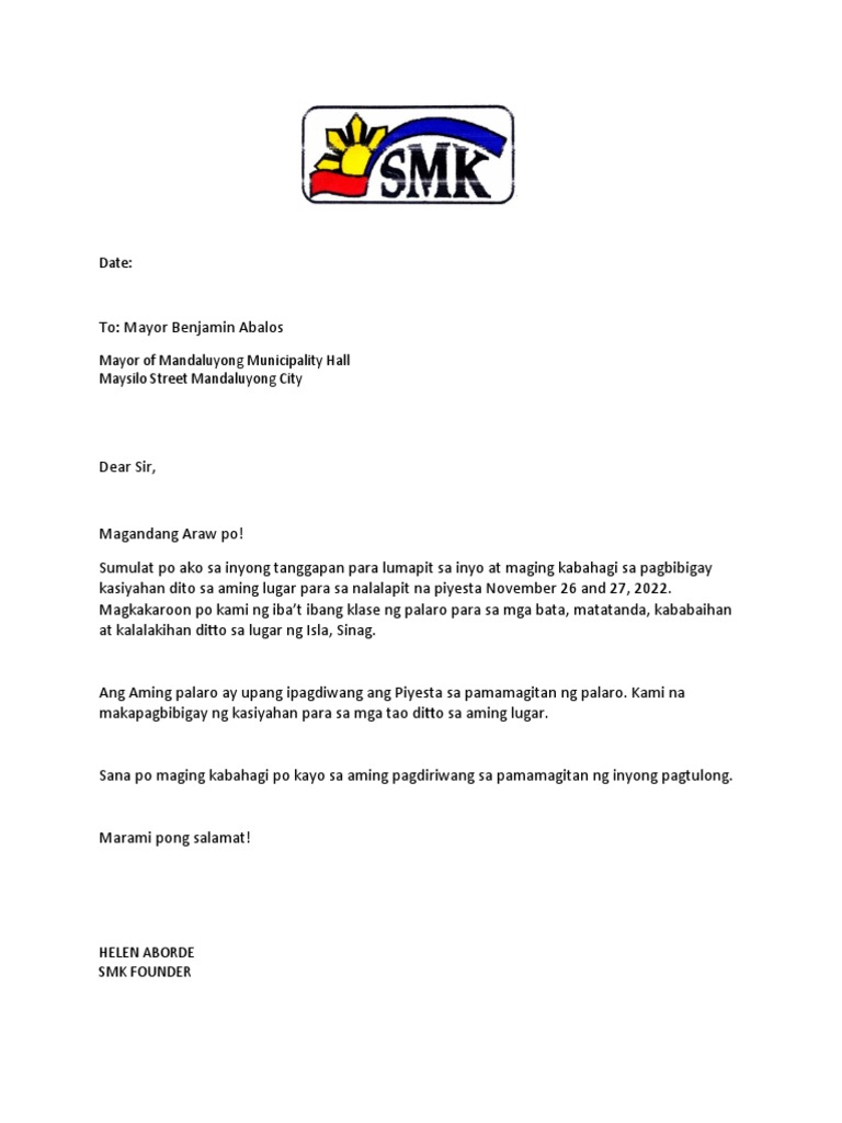 Letter - Mayor Abalos | PDF