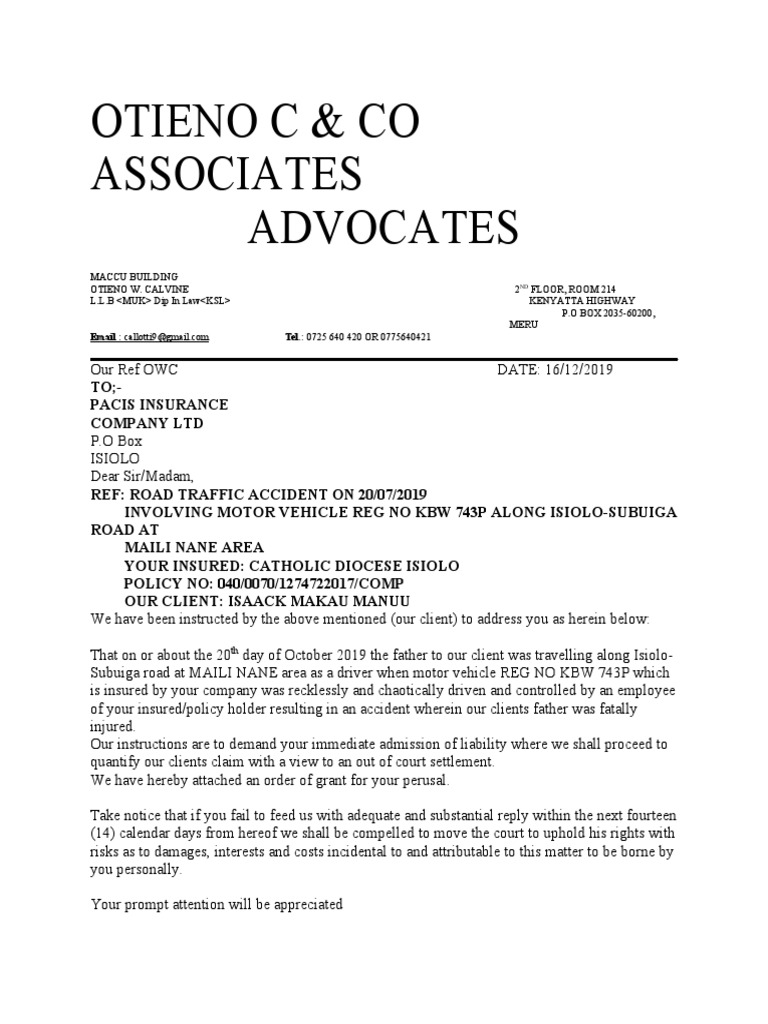 Accident Demand Letters | Download Free PDF | Insurance | Private Law