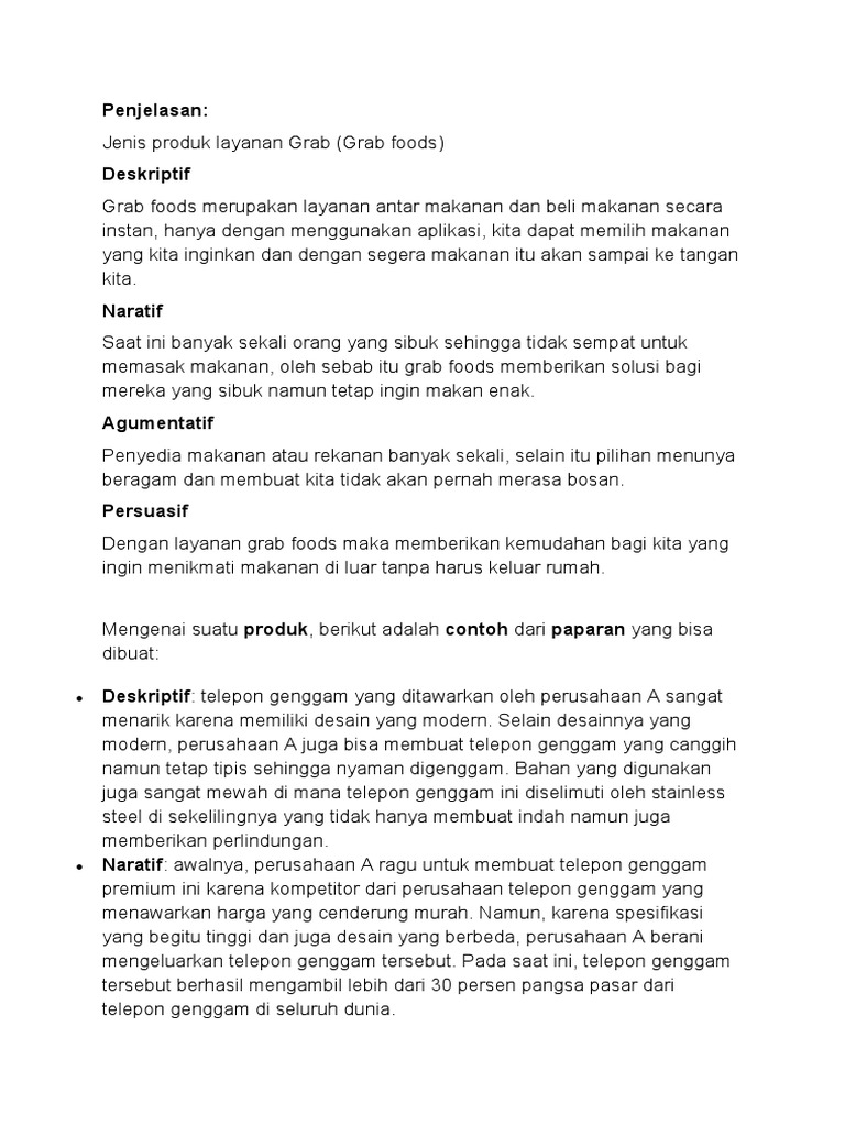 Contoh Paparan Deskriptif Naratif Argumentatif Atau Persuasif Tentang ...