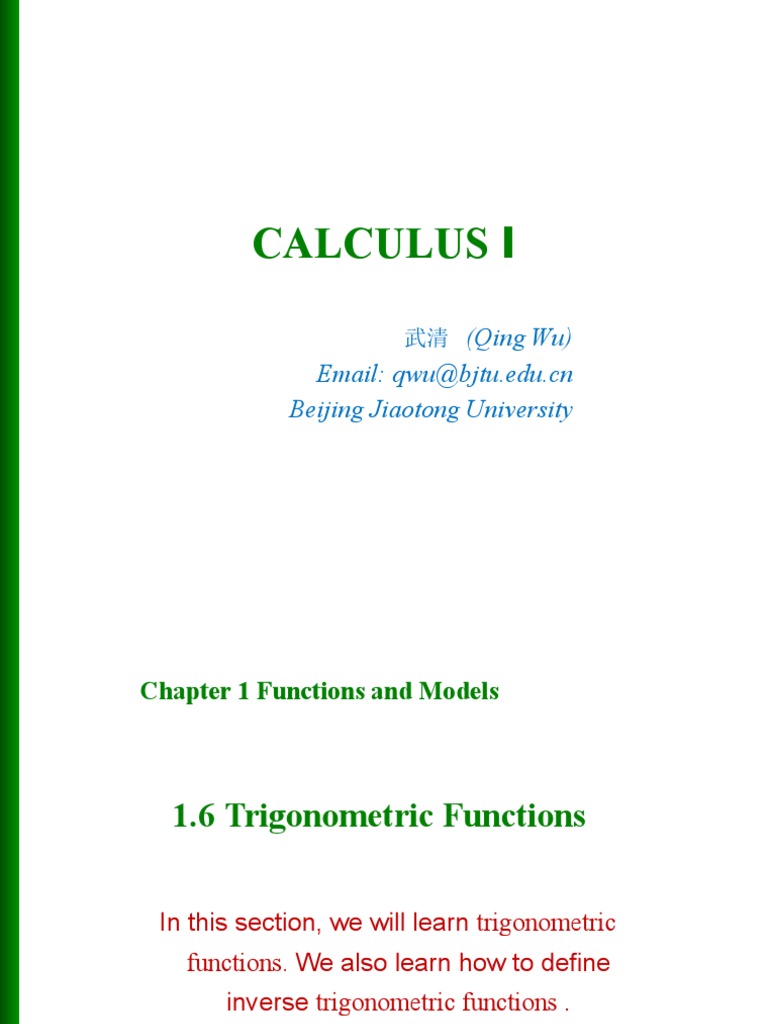 1 6 Trigonometric Functions 1 | PDF | Trigonometric Functions | Function (Mathematics)