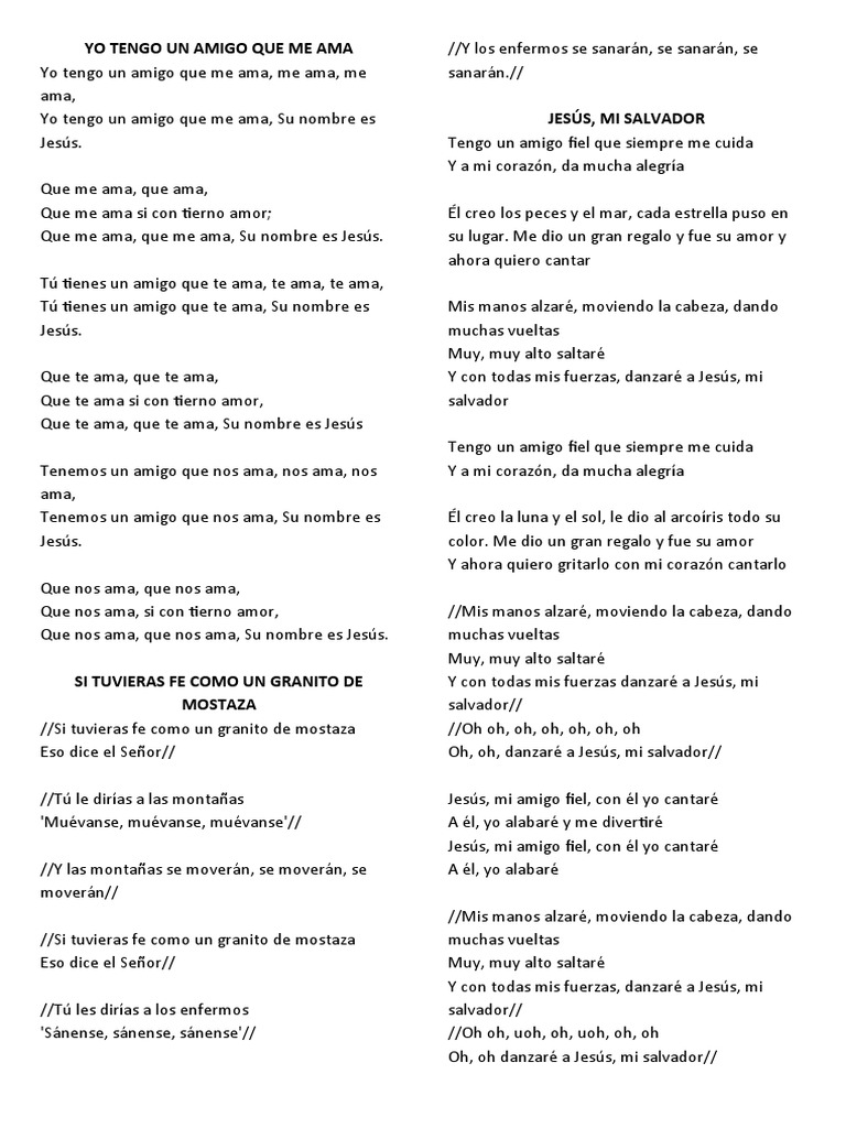 Canciones Escuela Dominical | PDF | Amor | Dios