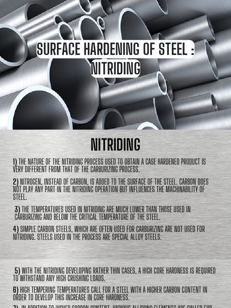 Surface Hardening of Steel Nitriding | PDF | Steel | Heat Treating
