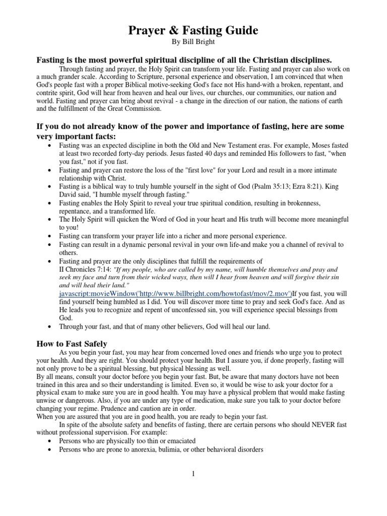 Prayer Fasting Guide | PDF | Fasting | Juice