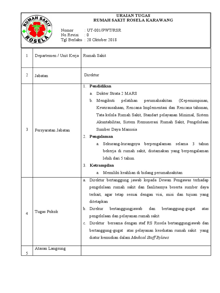 URAIAN TUGAS Direktur-Ok | PDF | Bisnis