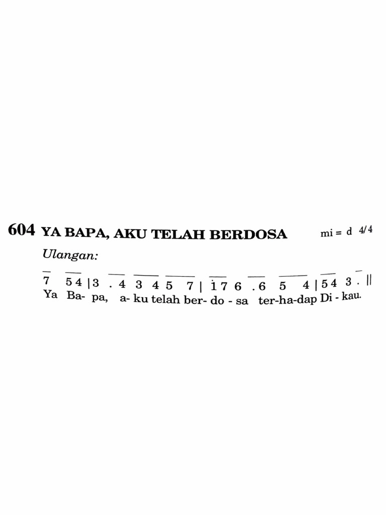 Ya Bapa Aku Telah Berdosa (PS 604) | PDF