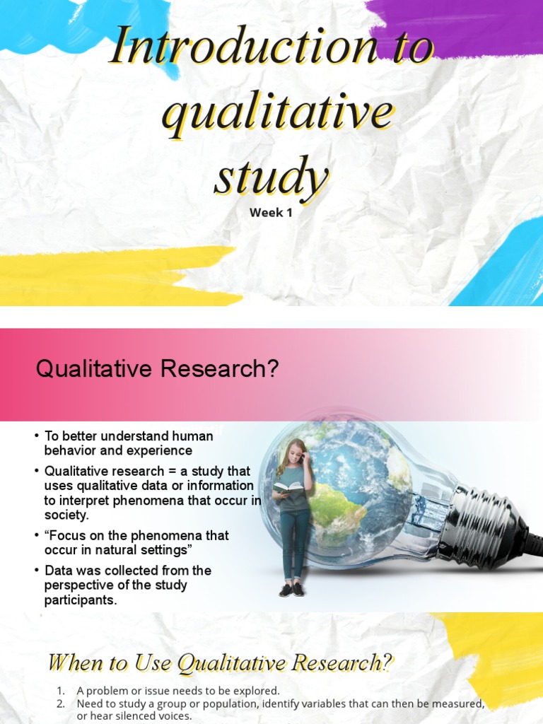 Introduction To Qualitative Study | PDF | Qualitative Research | Social ...