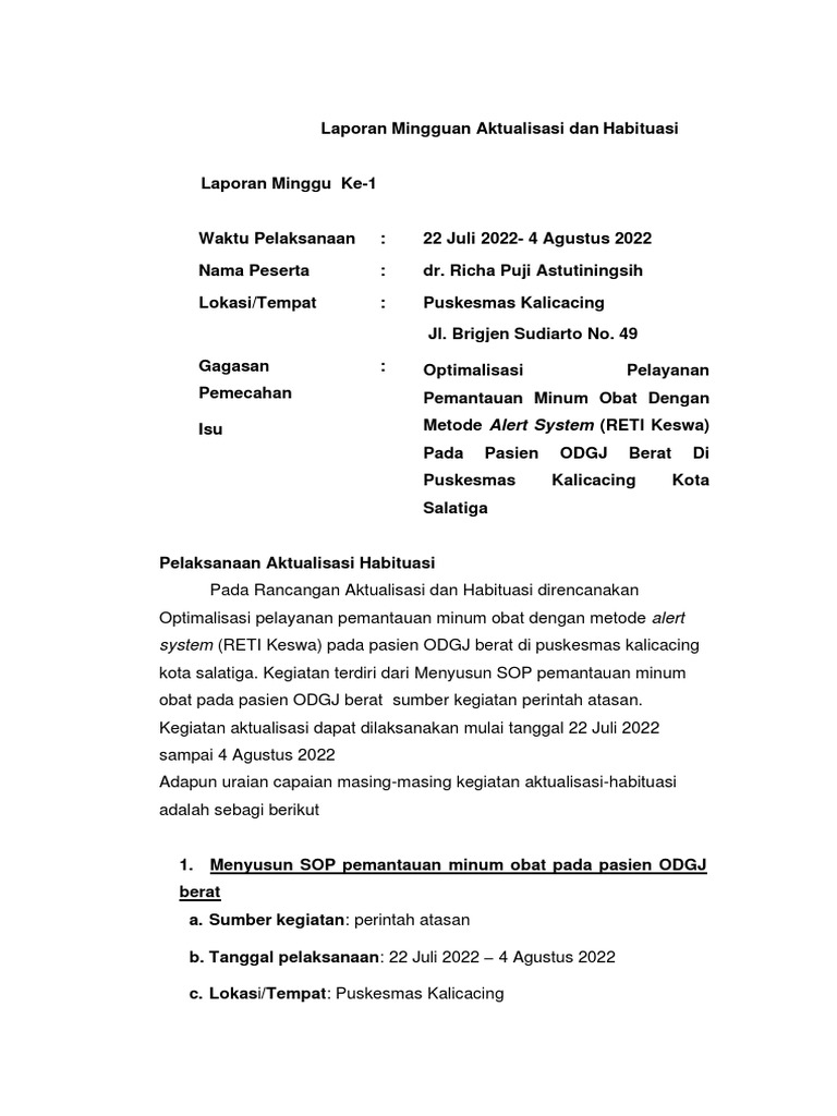 Optimalisasi Pemantauan ODGJ di Puskesmas | PDF | Kesehatan Holistik