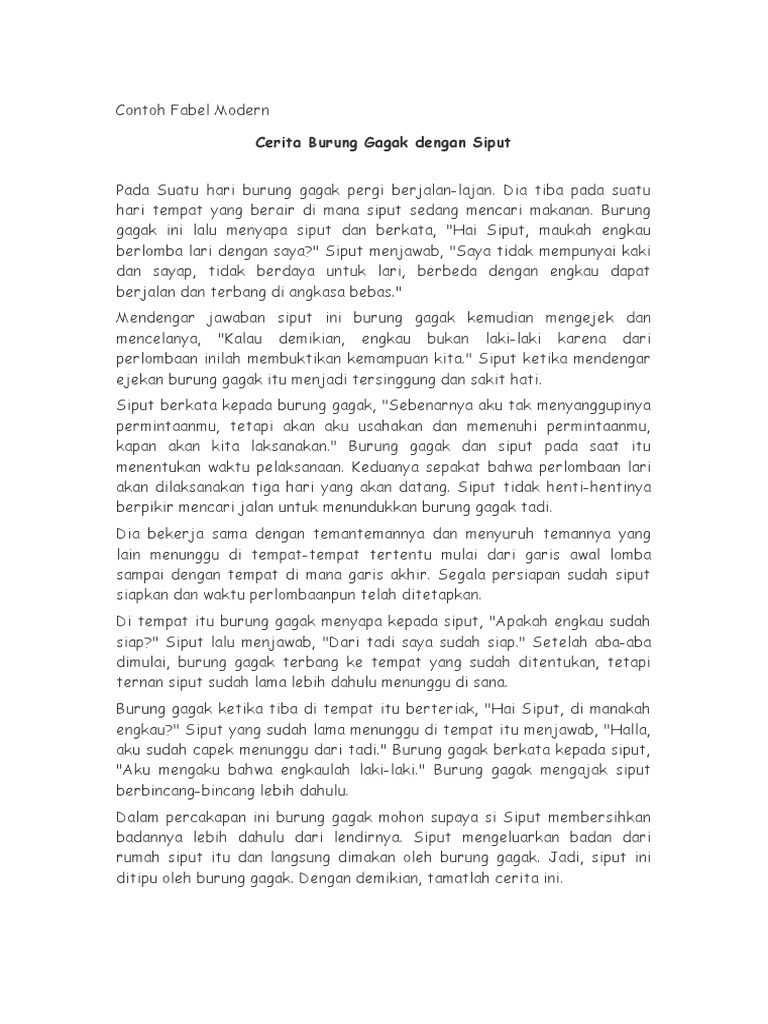 Contoh Fabel Modern | PDF