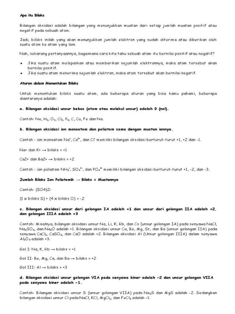 Apa itu Biloks | PDF