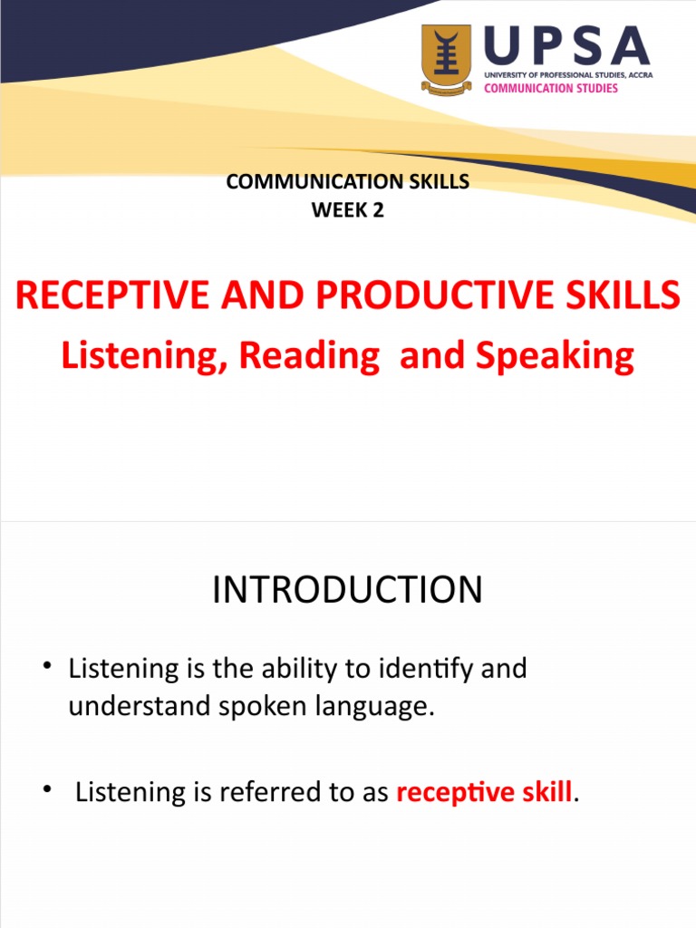 WEEK 1 B Receptive-Productive Skills | PDF | Vocabulary | Schema (Psychology)