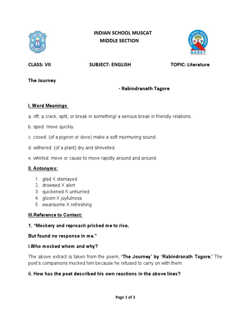 The Journey Pdf Poetry