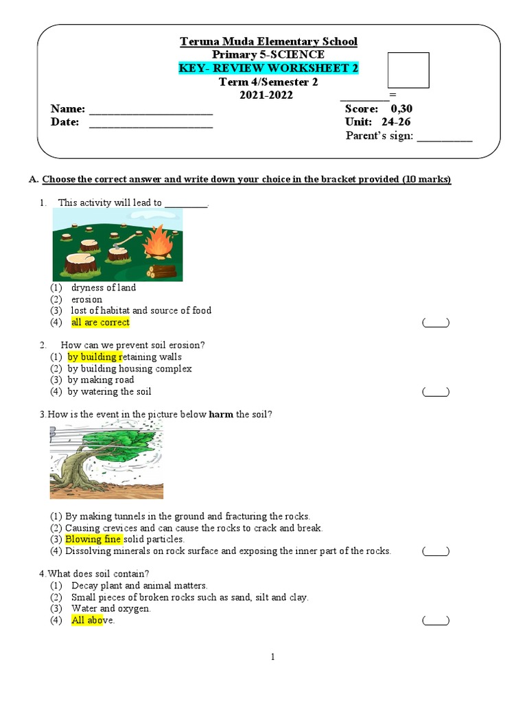 2022-p5 - Science Rws 2 - Term 4-Key | PDF | Planets | Solar System