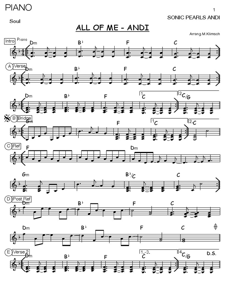 All of Me Piano Sheet Music | PDF