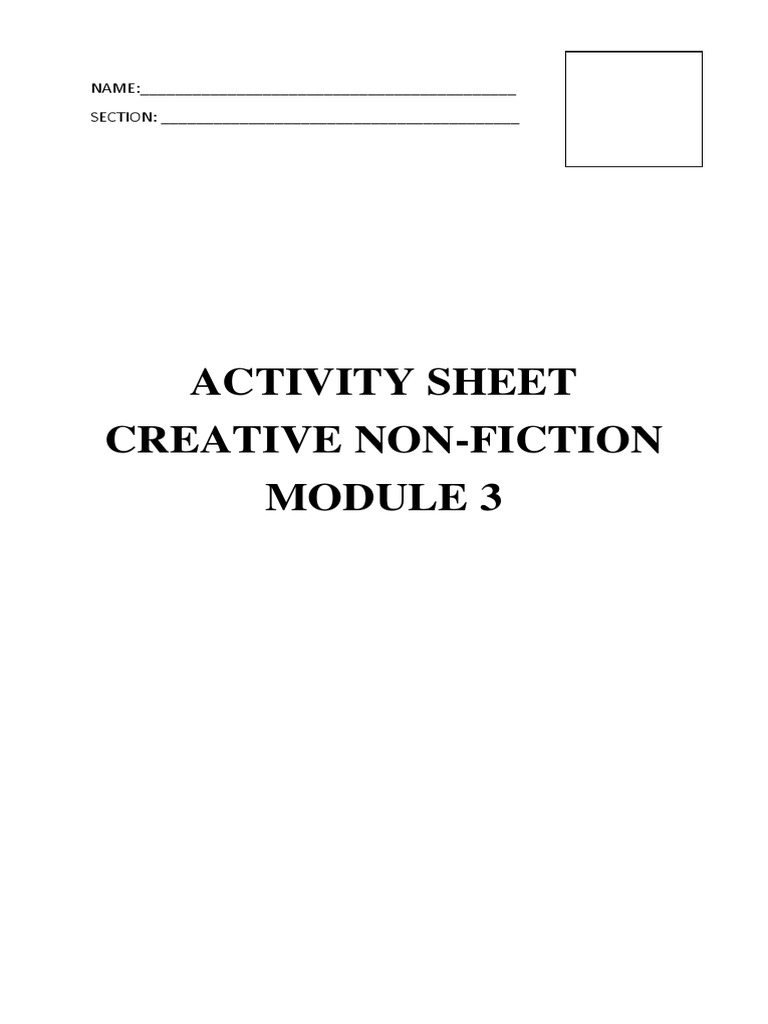 CNF Activity Sheet Module 3 | PDF | Language Arts & Discipline
