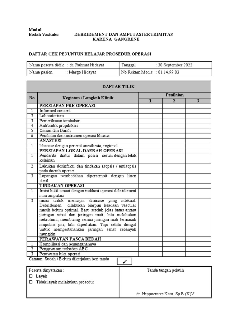 Modul DEBRIDEMENT DAN AMPUTASI EKTRIMITAS | PDF