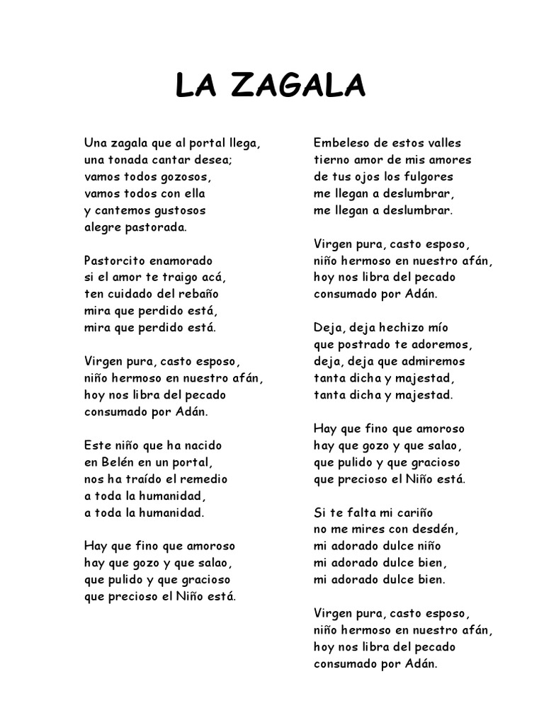 La Zagala - Canción Popular | PDF