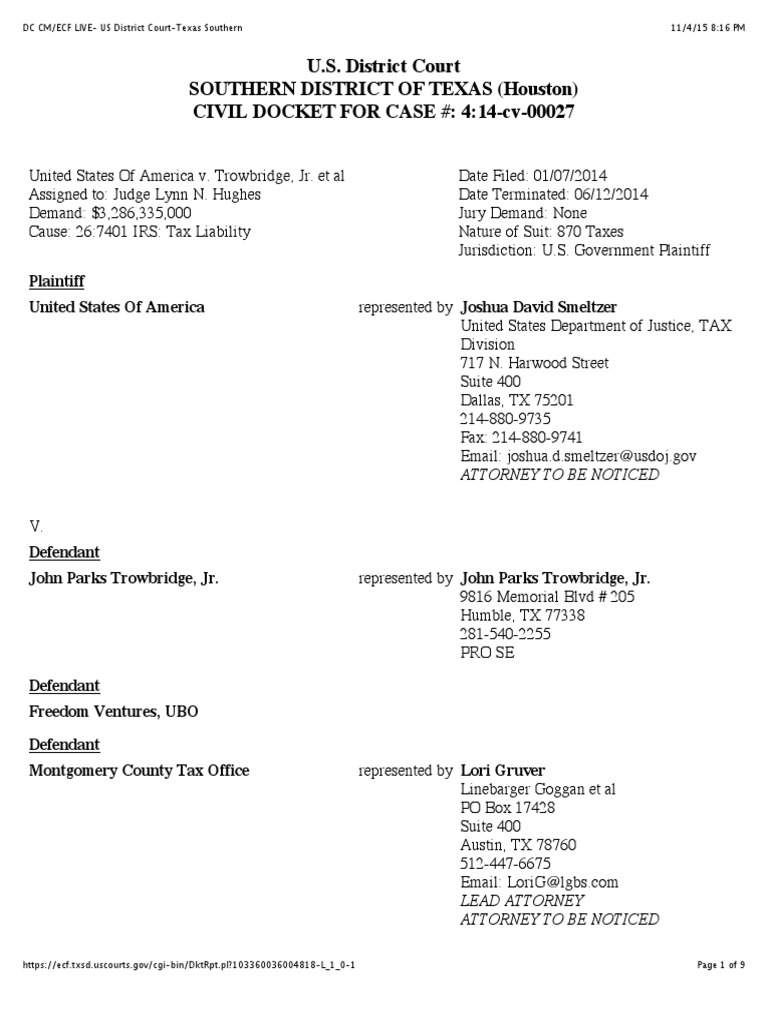 2 Houston Division Docket | PDF