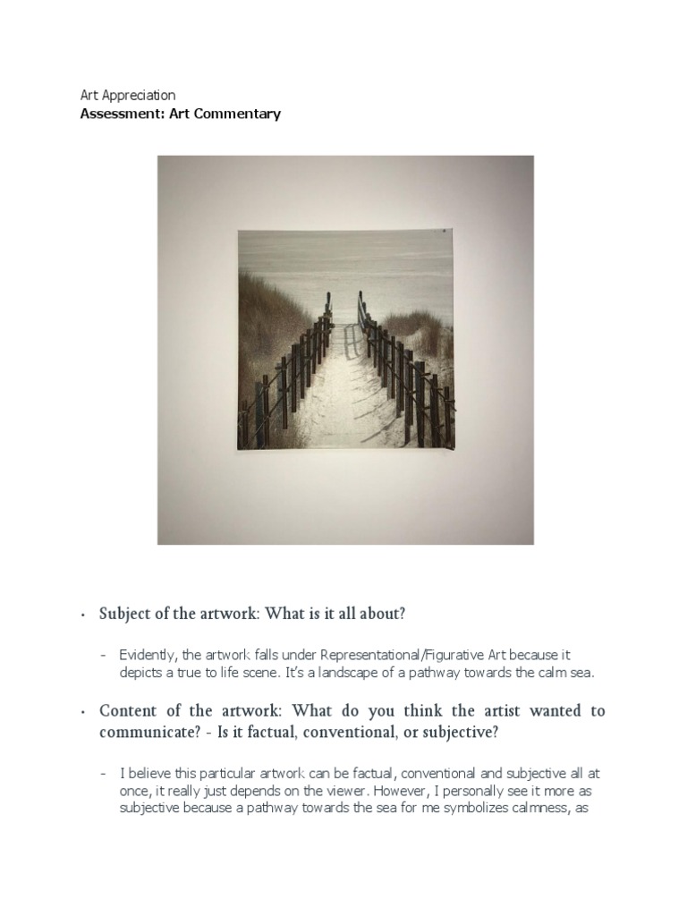 Art Commentary - Art Appreciation | PDF