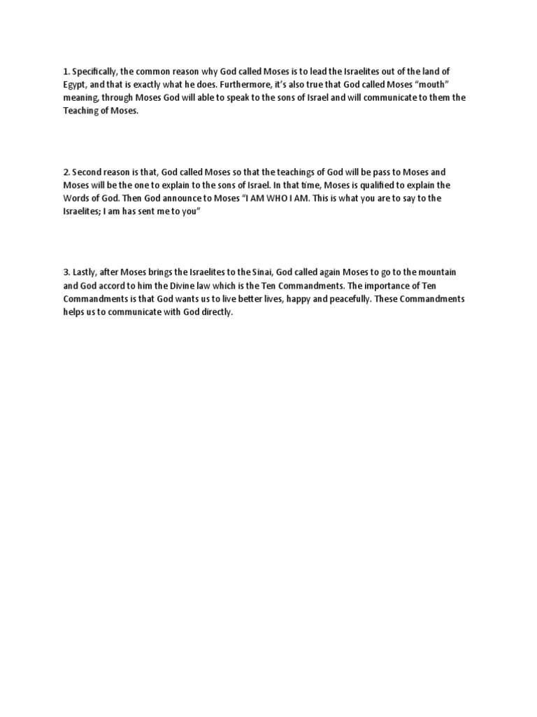 The Call of Moses | PDF