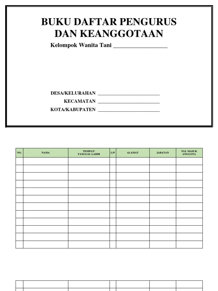 Buku Administrasi KWT | PDF