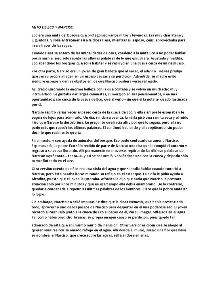 Mito de Eco y Narciso | PDF