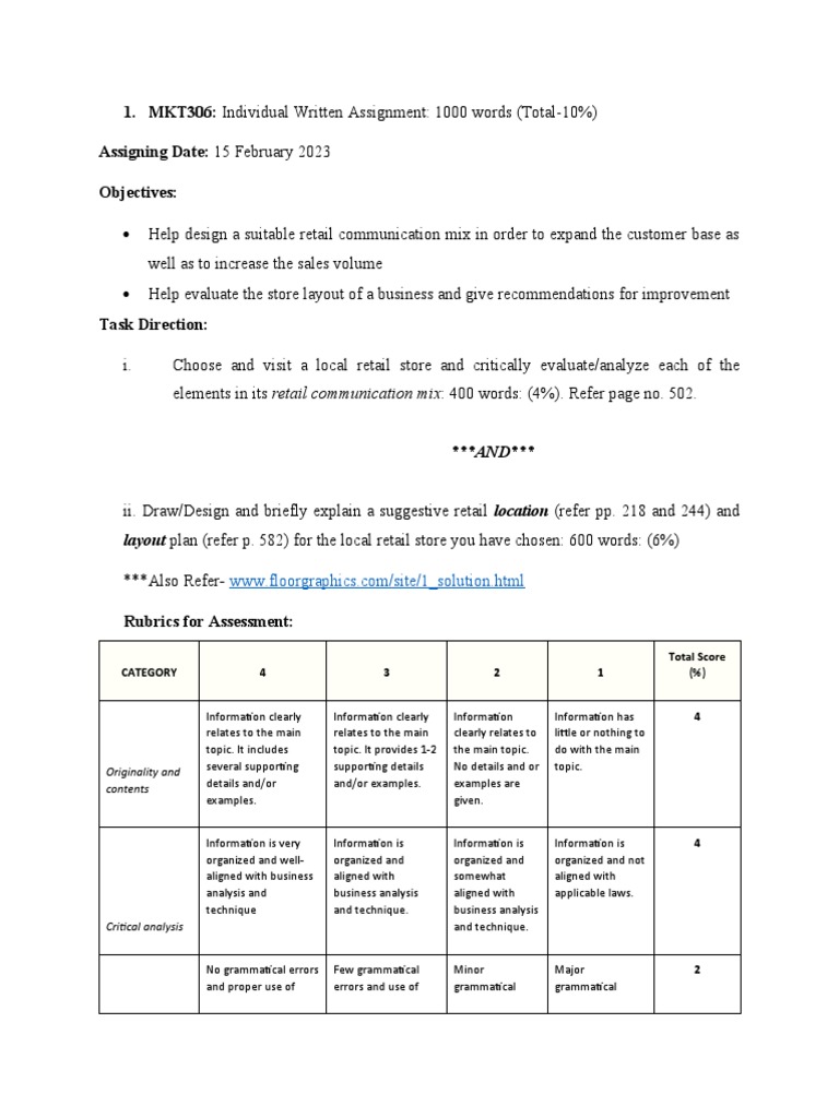MKT306 Ind Written Assignment 2023 | PDF | Information | Business Analysis