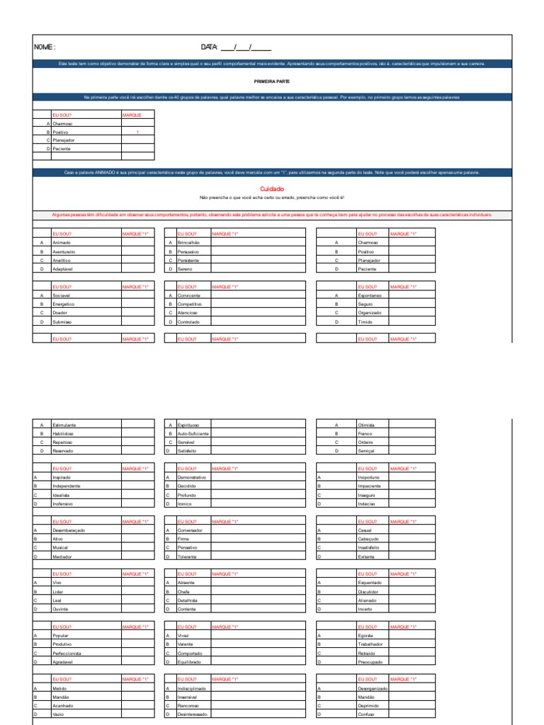 teste de perfil comportamental | PDF