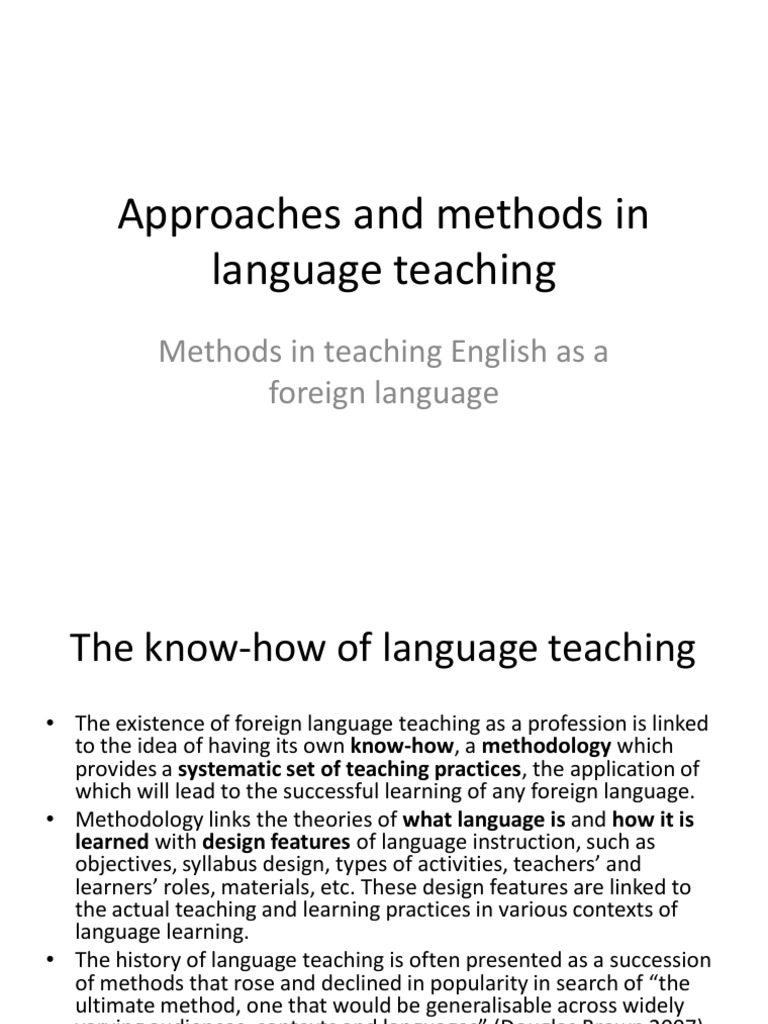 Language Teaching Methods Overview | PDF | Language Education | Cognition