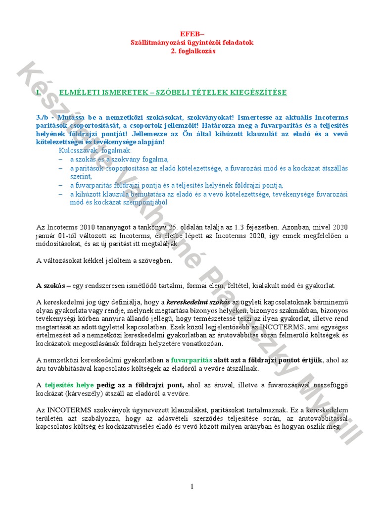 Foglalkozás V | PDF