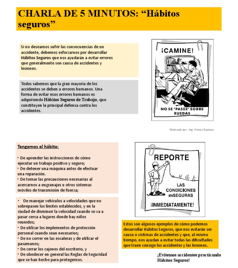 Hábitos Seguros en 5 Minutos | PDF