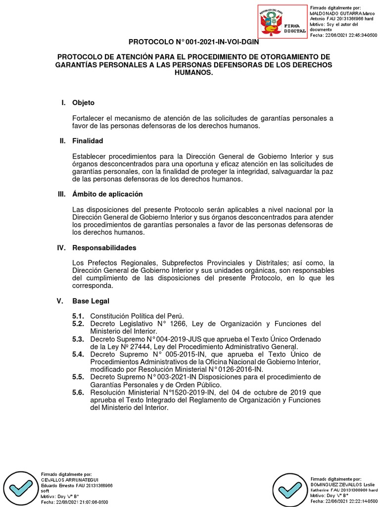 Protocolo #001-2021-In-Voi-Dgin Defensores de Derechos Humanos ...
