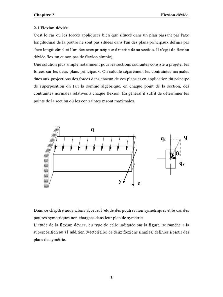 Chapitre 2 Flexion Deviée | PDF | Flexion (matériau) | Déformation d'un matériau