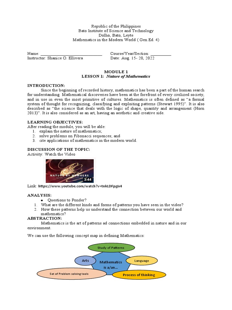 1gen - Ed 4 Week 1 Module 1 | Download Free PDF | Pattern | Symmetry