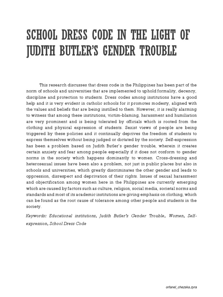 School Dress Code in The Light of Judith | PDF | Gender | Gender Studies