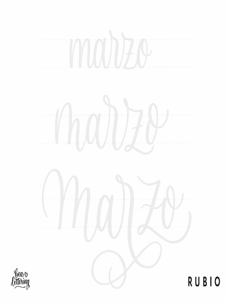 Plantillas Rubio Lettering Marzo | PDF