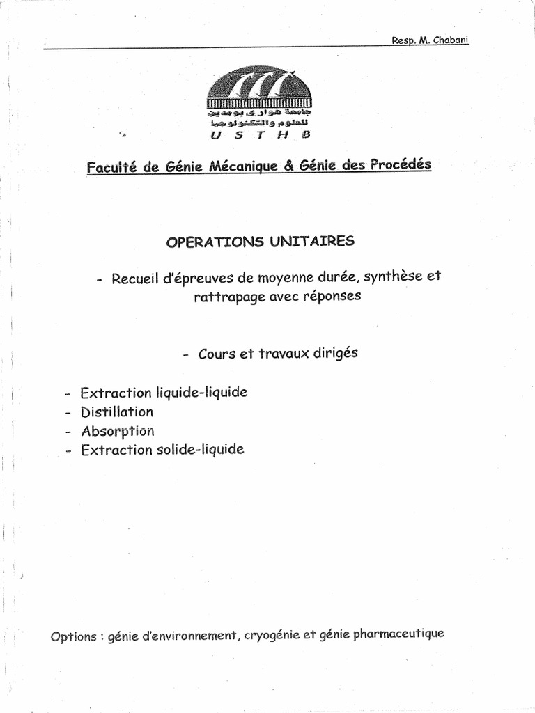 Operations Unitaire | PDF