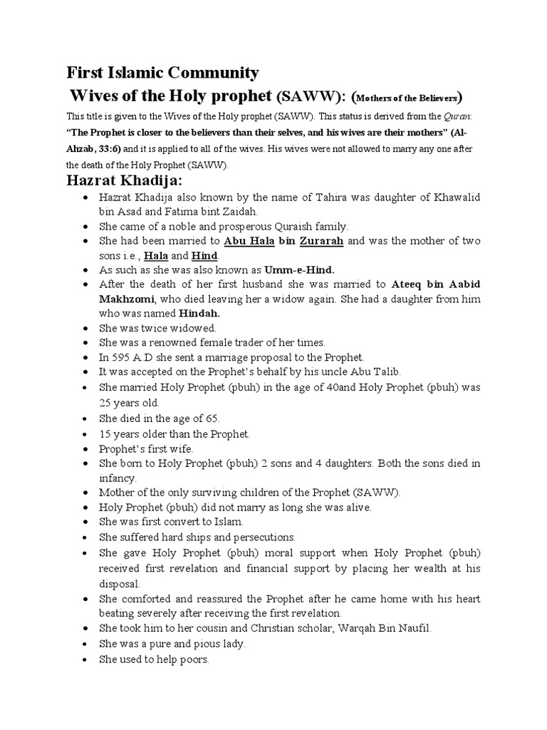 Notes First Islamic Community | PDF | Husayn Ibn Ali | Muhammad