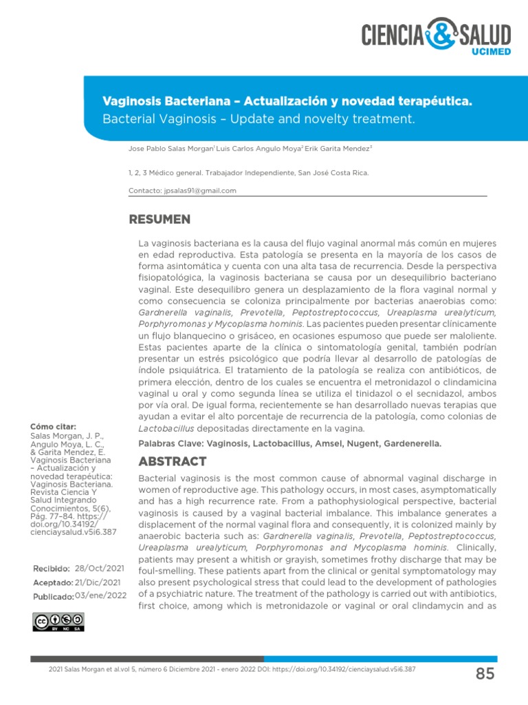 Vaginosis Bacteriana - Actualización | PDF | Reproducción humana | Microbiología