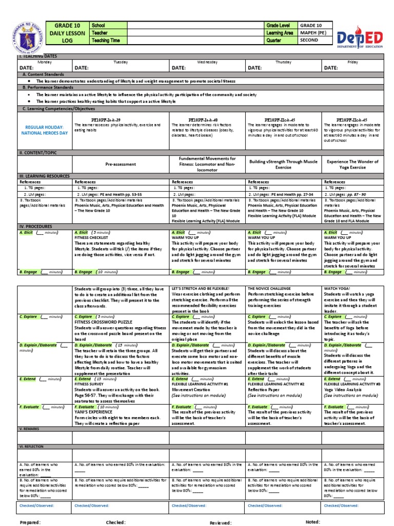 2nd-Quarter-Week-1-Physical-Education-10 | PDF | Physical Education ...